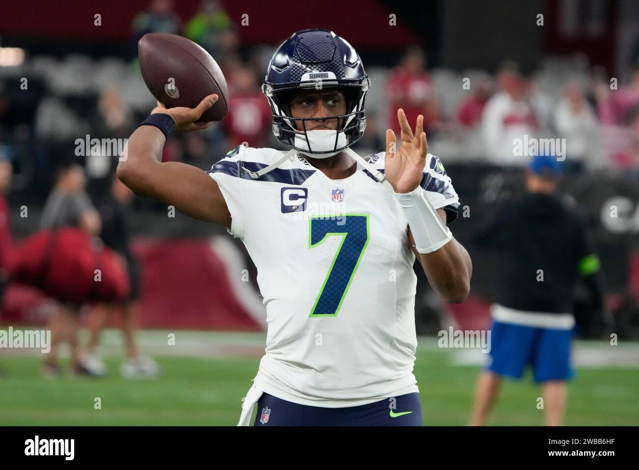 Seattle Seahawks quarterback Geno Smith (7) during the first half of an ...