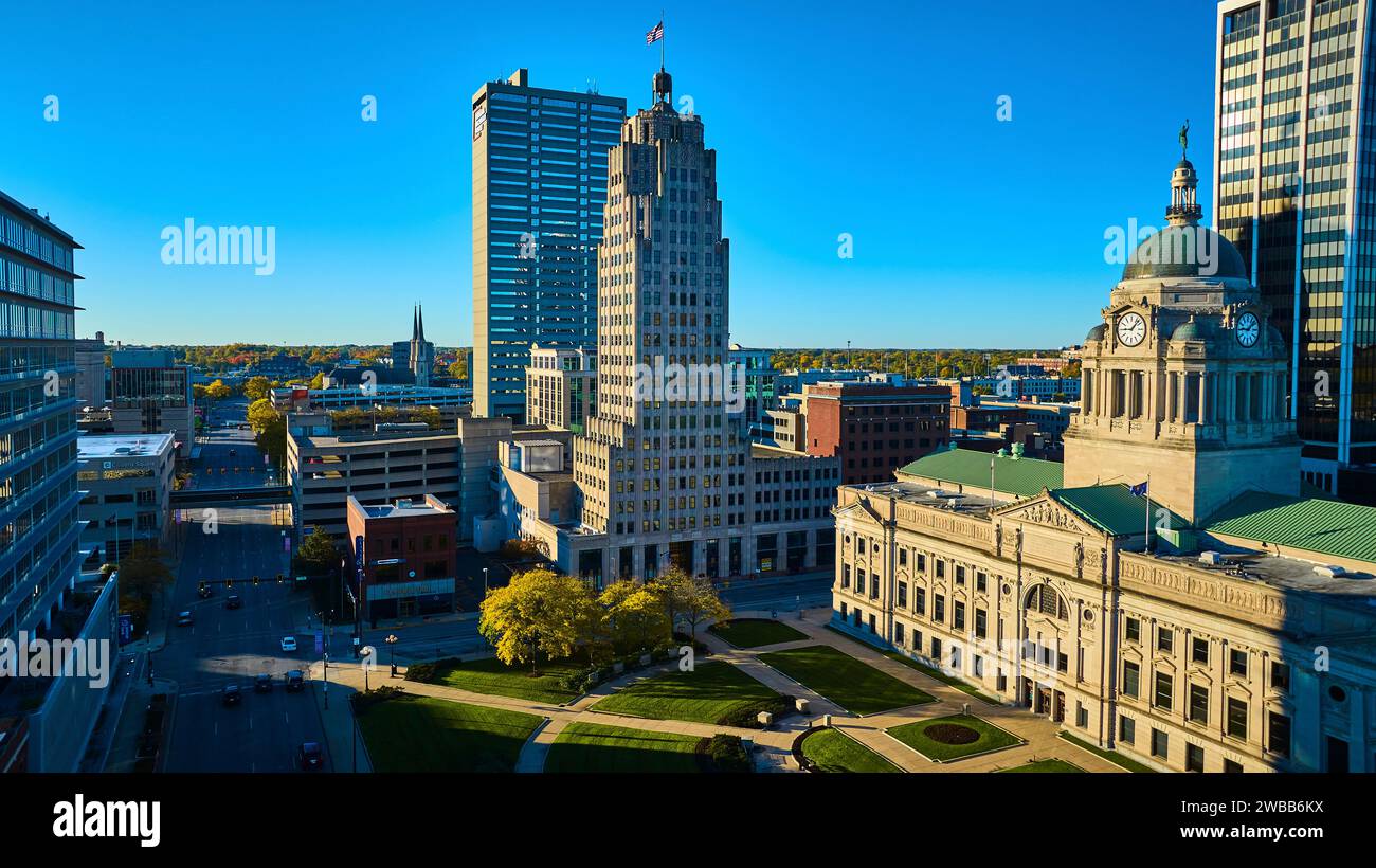 Aerial View of Diverse City Architecture on Sunny Day in Downtown Fort ...