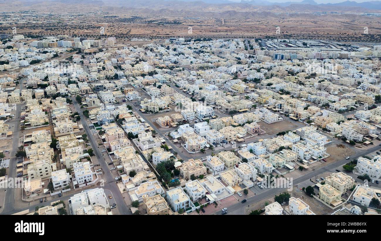 beautiful muscat city aerial view with many residential house :oman ...