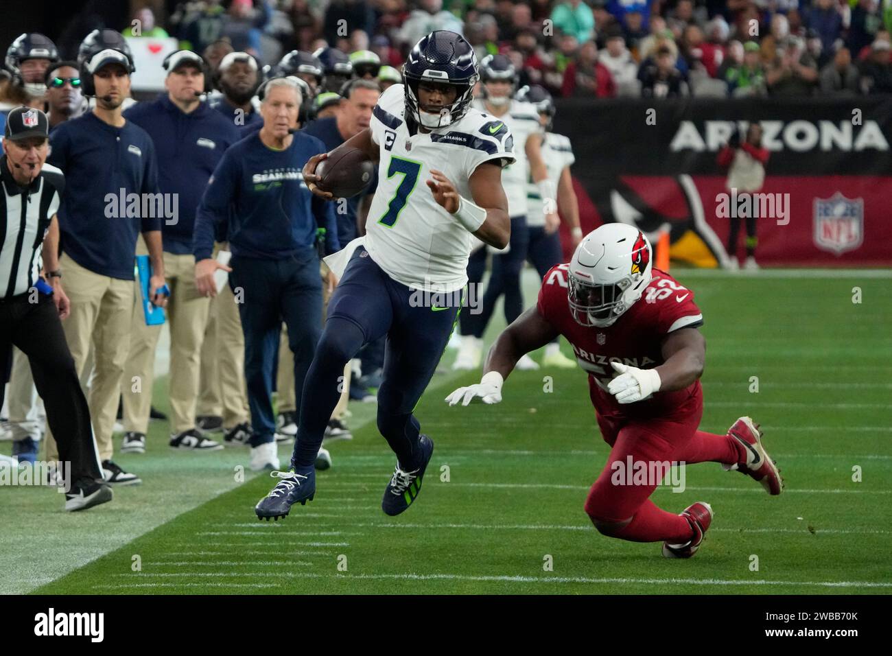 Seattle Seahawks quarterback Geno Smith (7) during the first half of an ...