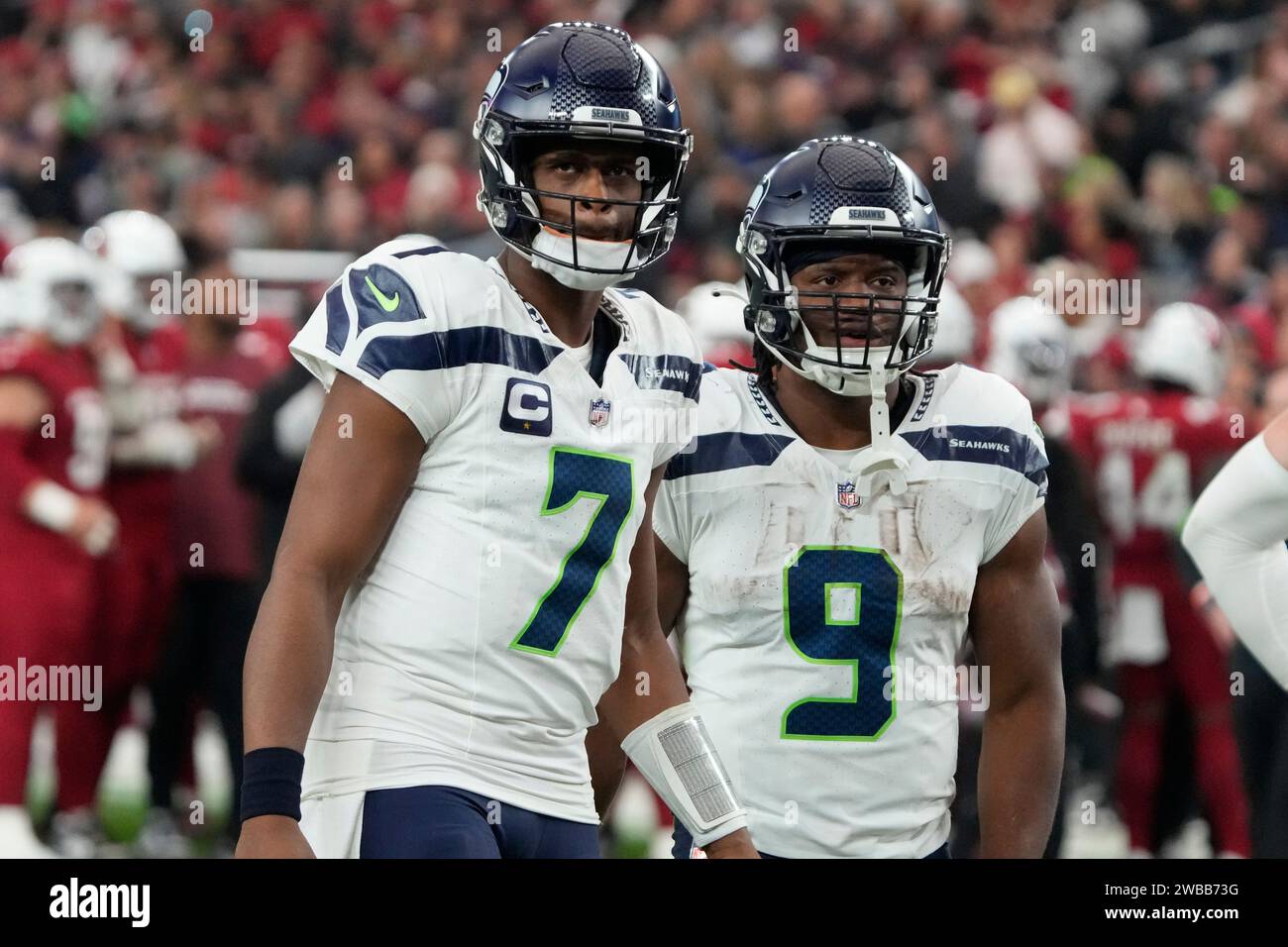 Seattle Seahawks quarterback Geno Smith (7) during the first half of an ...