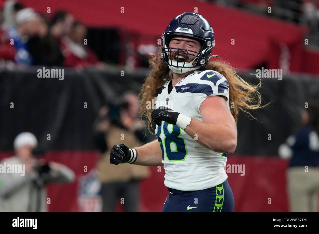 Seattle Seahawks tight end Brady Russell (38) during the first half of an NFL football game ...