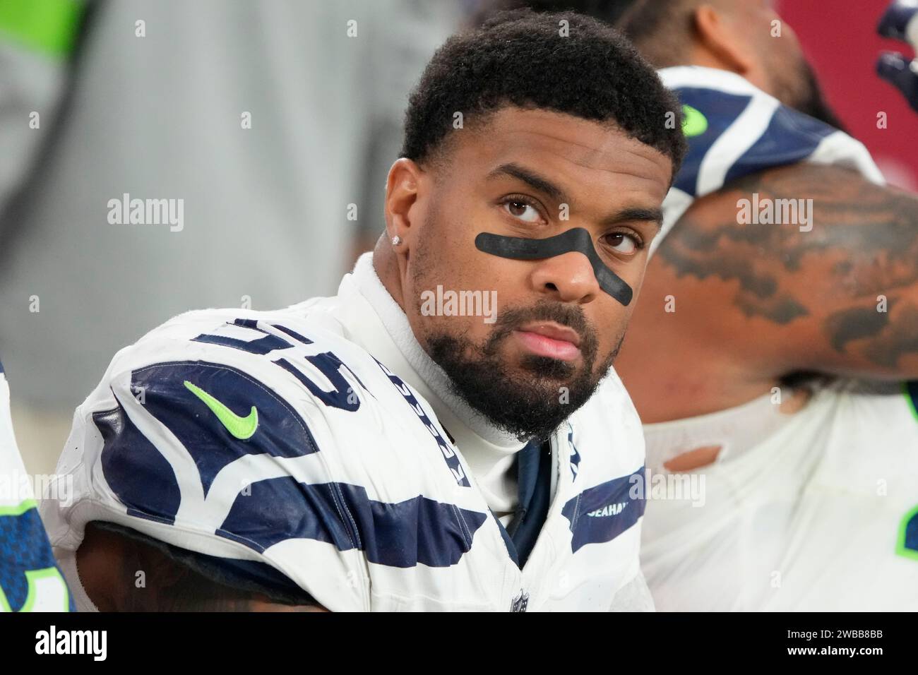 Seattle Seahawks defensive end Dre'Mont Jones (55) during the first ...