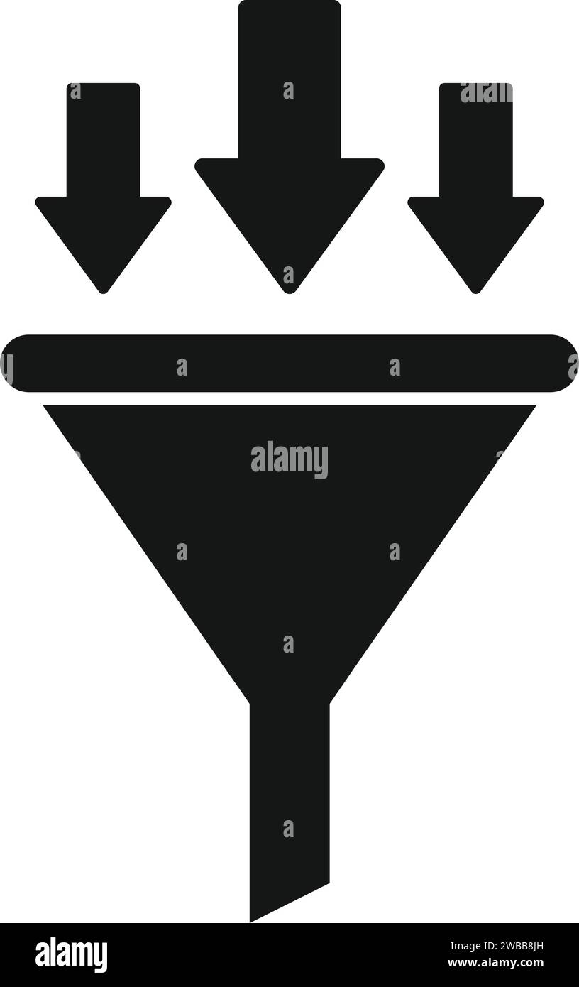 Creative input content filter icon simple vector. Funnel data. Work ...