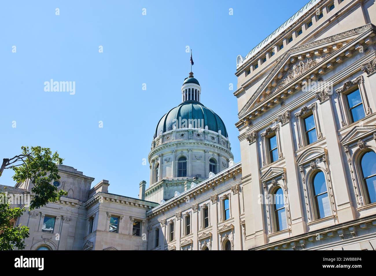 Indianapolis Courthouse Dome and Classical Architecture Against Blue ...