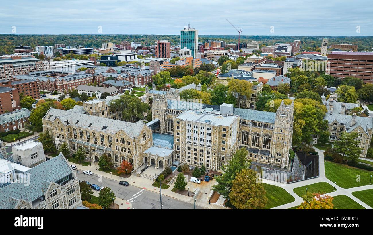 Aerial View of Historical University Campus in Urban Setting Stock ...