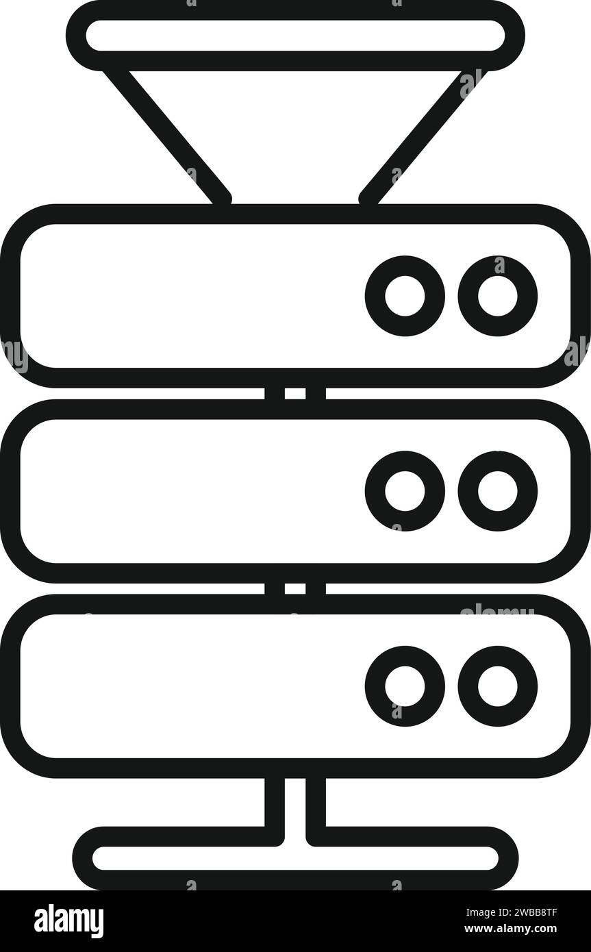 Server content filter icon outline vector. Internet work. Idea media safety Stock Vector Image ...