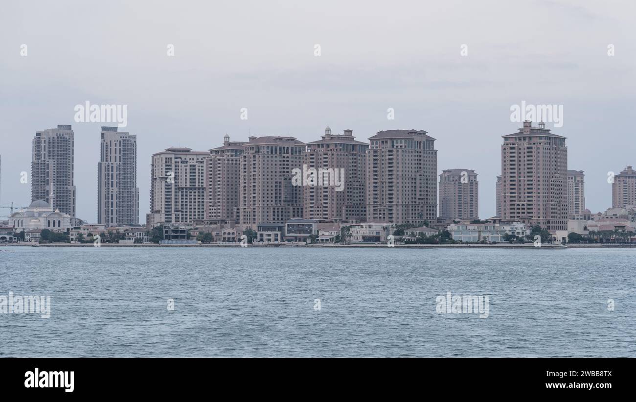 doha, qatar- December 12,2023 : beautiful view qatar peral area from ...