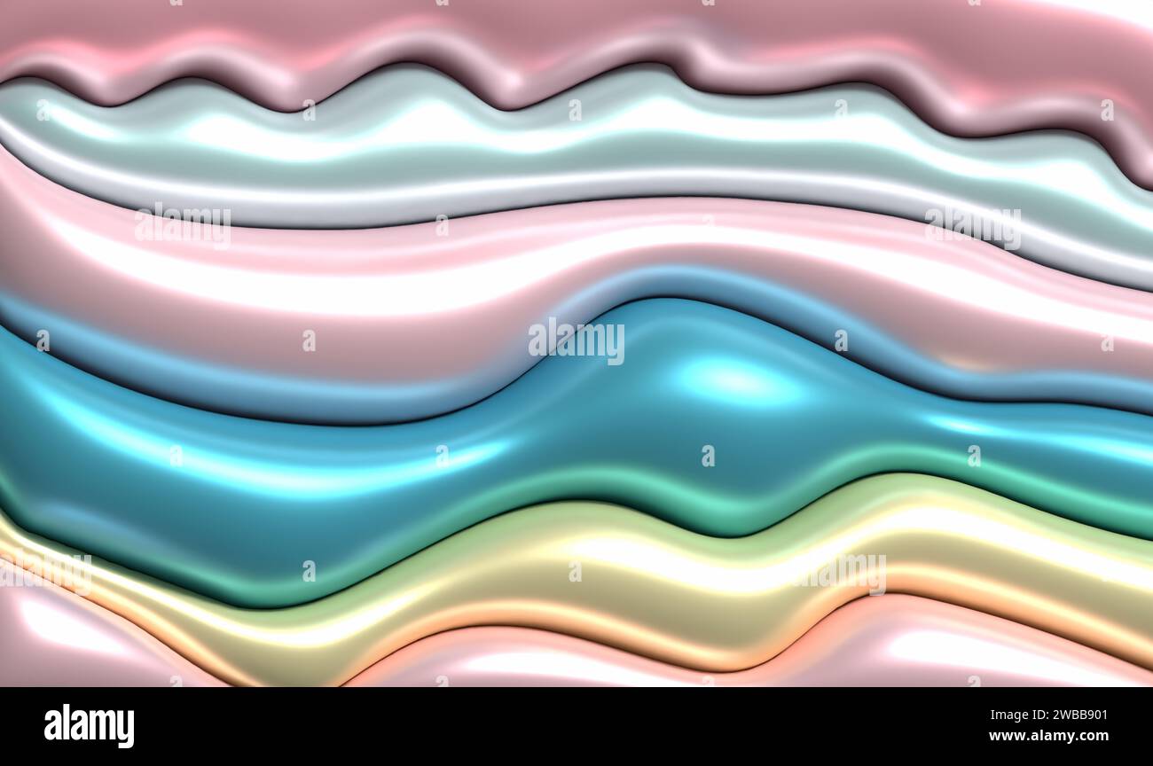 Inflated multicolored lines with shiny surface, 3D rendering illustration Stock Photo - Alamy