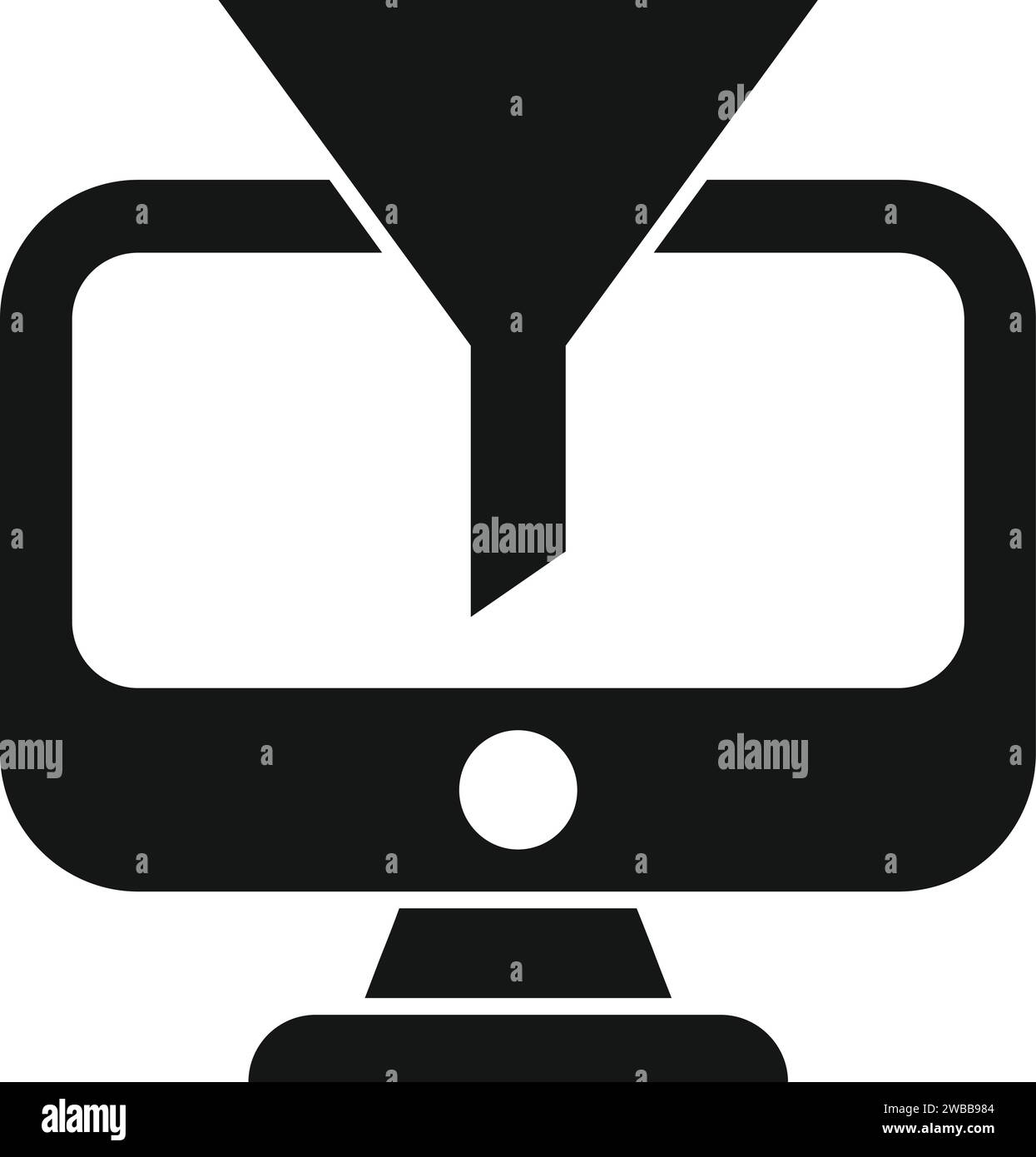 Funnel content filter computer icon simple vector. Clever flow ...