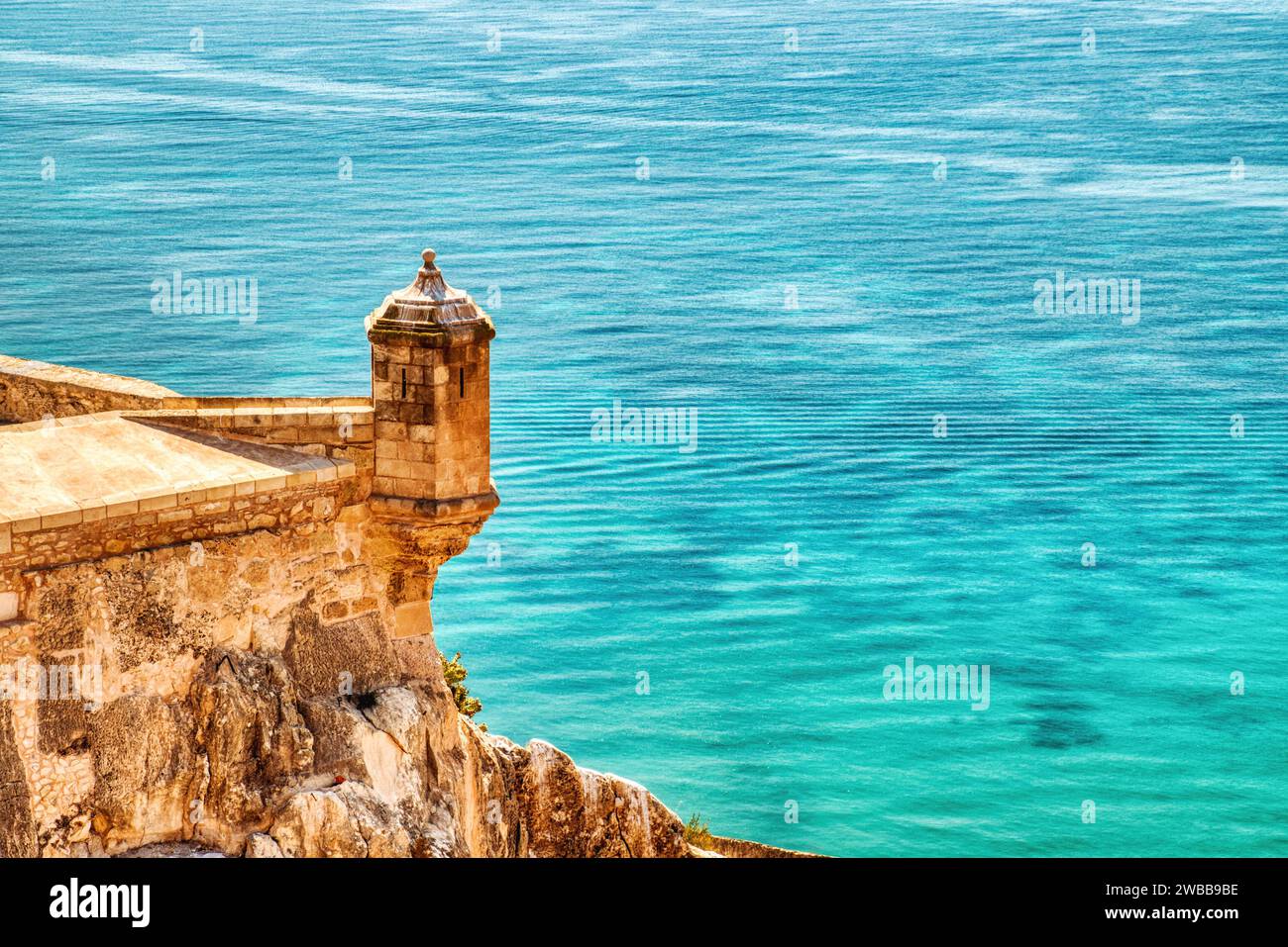 Santa Barbara Castle Aerial View, Alicante, Spain Stock Photo - Alamy