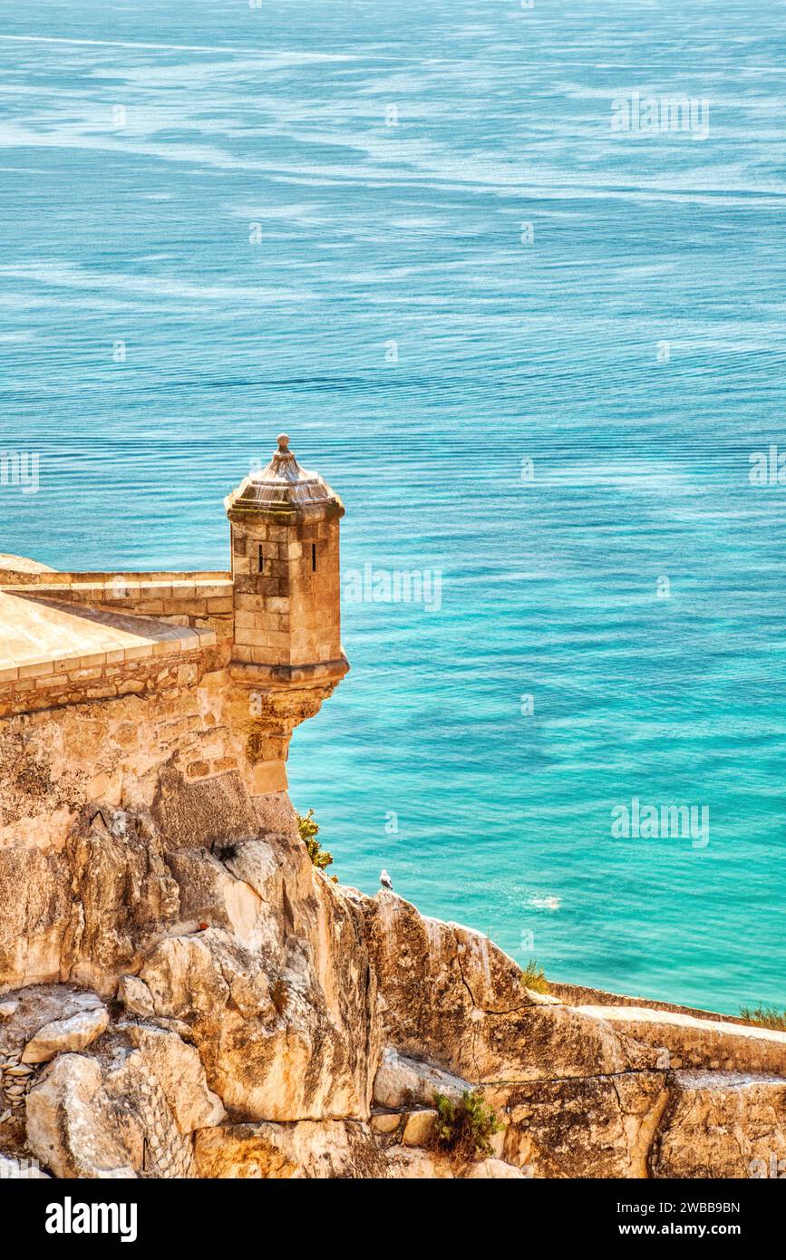 Santa Barbara Castle Aerial View, Alicante, Spain Stock Photo - Alamy