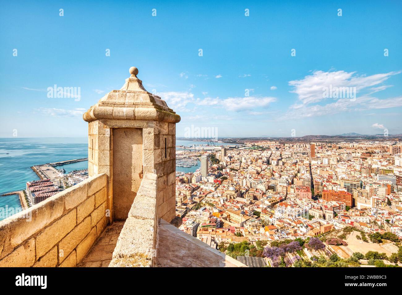Santa Barbara Castle with Alicante Panorama Aerial View, Alicante ...