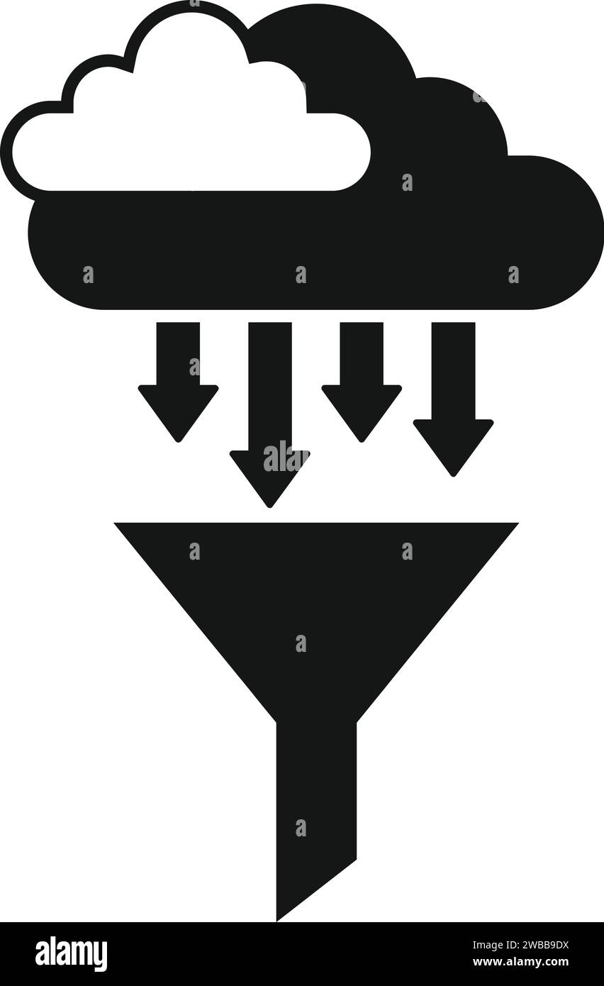 Data flow funnel icon simple vector. Security dark tunnel. Data server ...