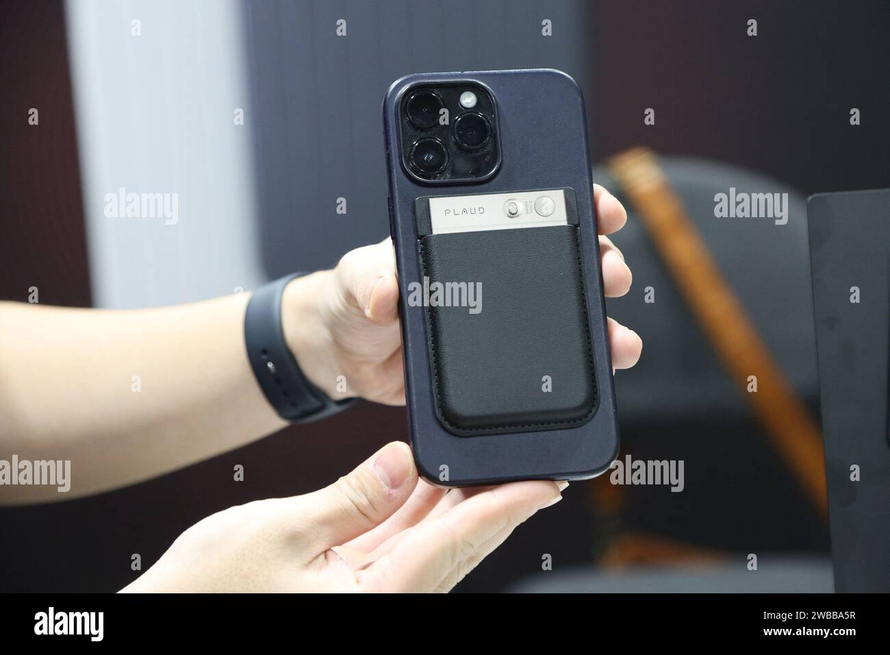 Las Vegas, United States. 09th Jan, 2024. A close up view of the Plaud ...