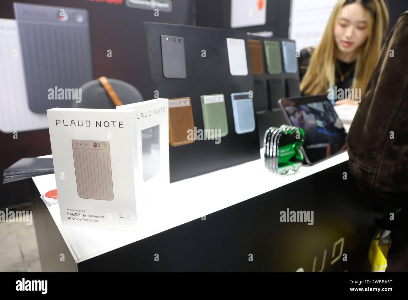 Las Vegas, United States. 09th Jan, 2024. A view of various Plaud Note ...