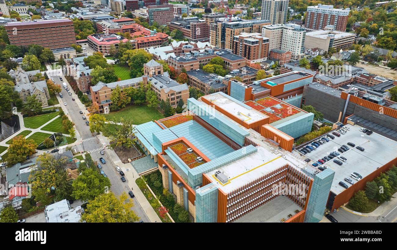 Aerial Campus with Modern and Traditional Architecture, University of ...