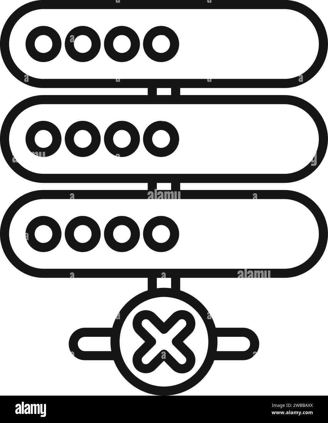 Server Data Restricted Icon Outline Vector Creative Input Data Server Safety Stock Vector