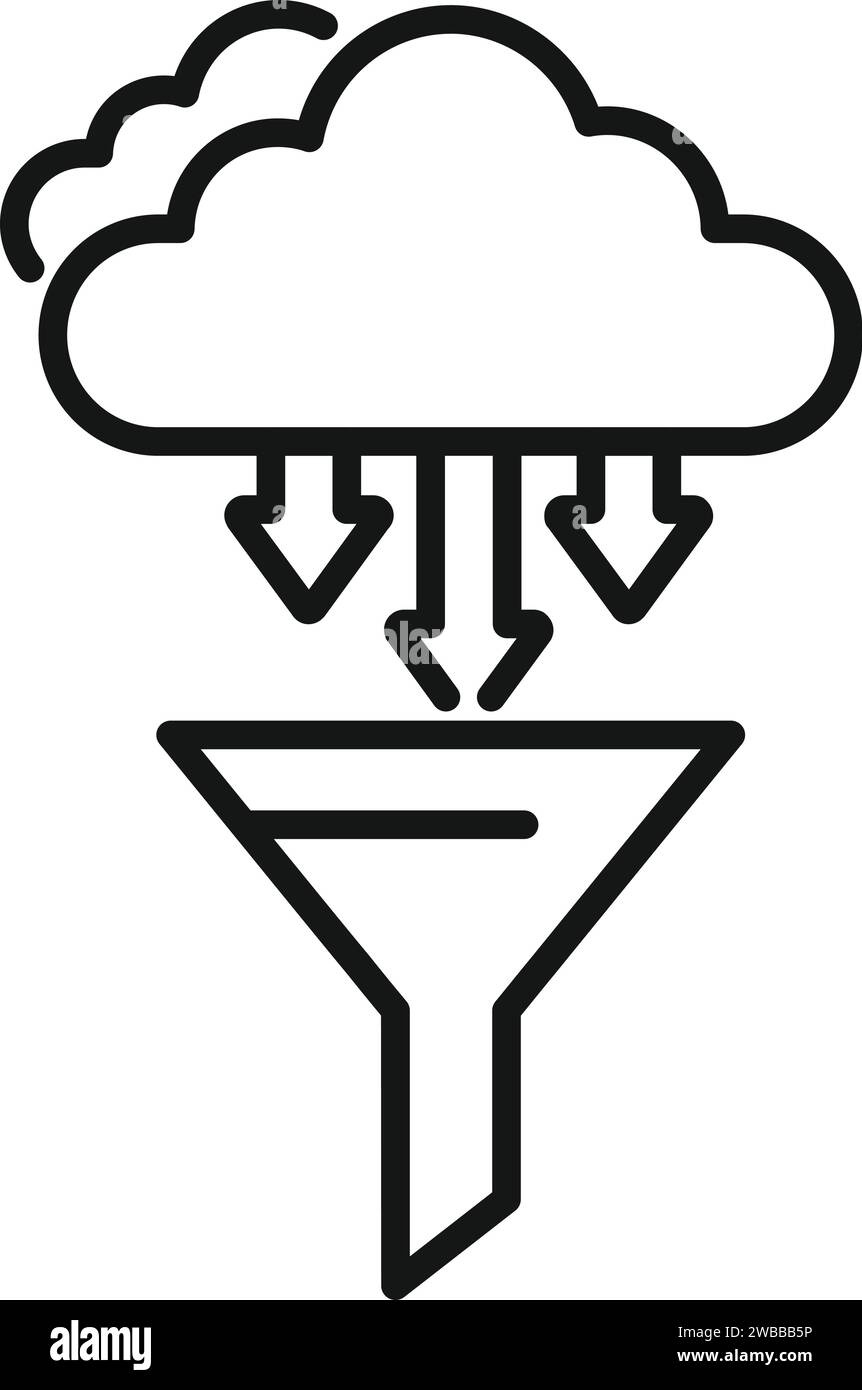 Data flow funnel icon outline vector. Security dark tunnel. Data server Stock Vector Image & Art ...