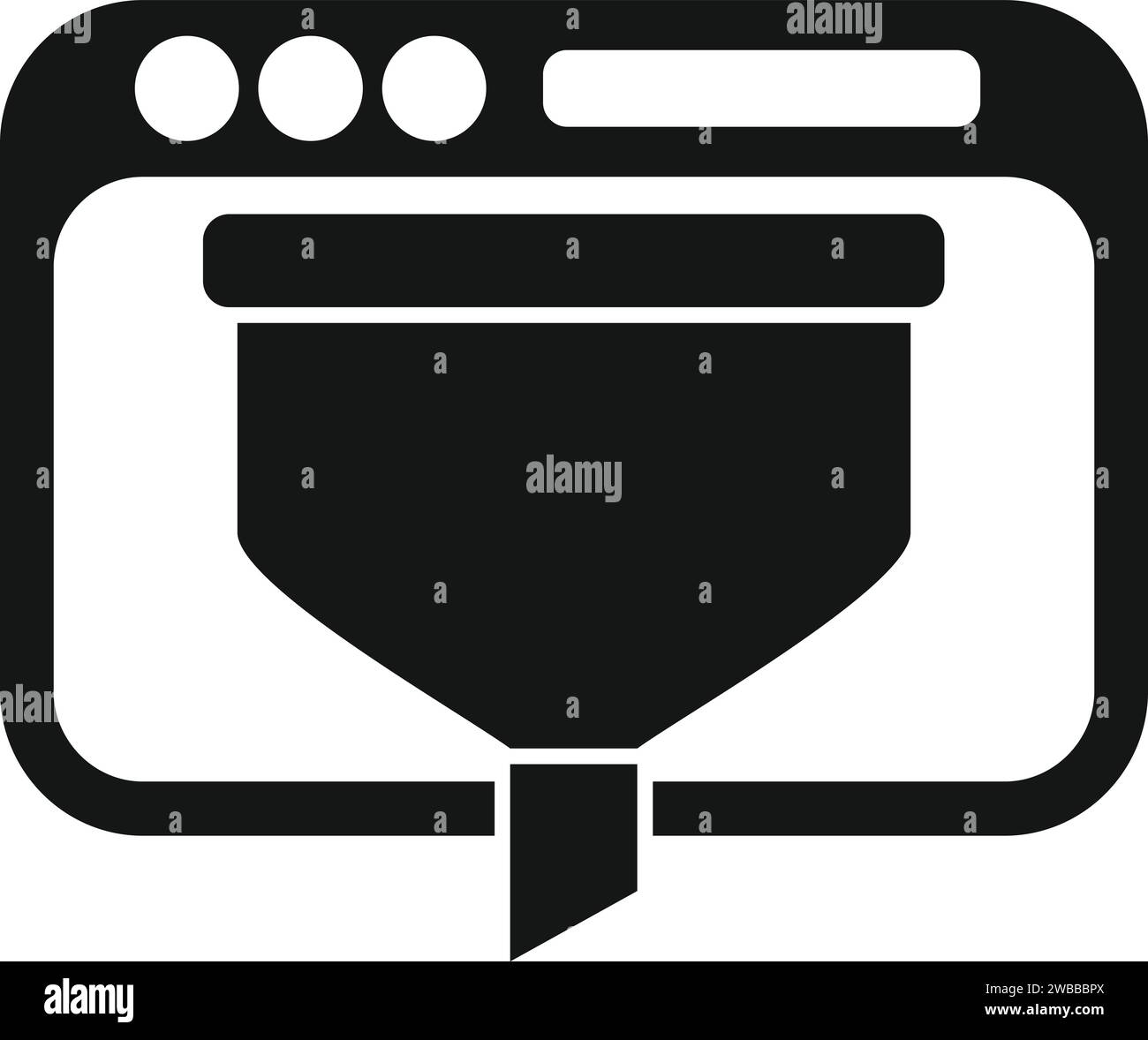 Web filter search icon simple vector. Home download. World attach ...