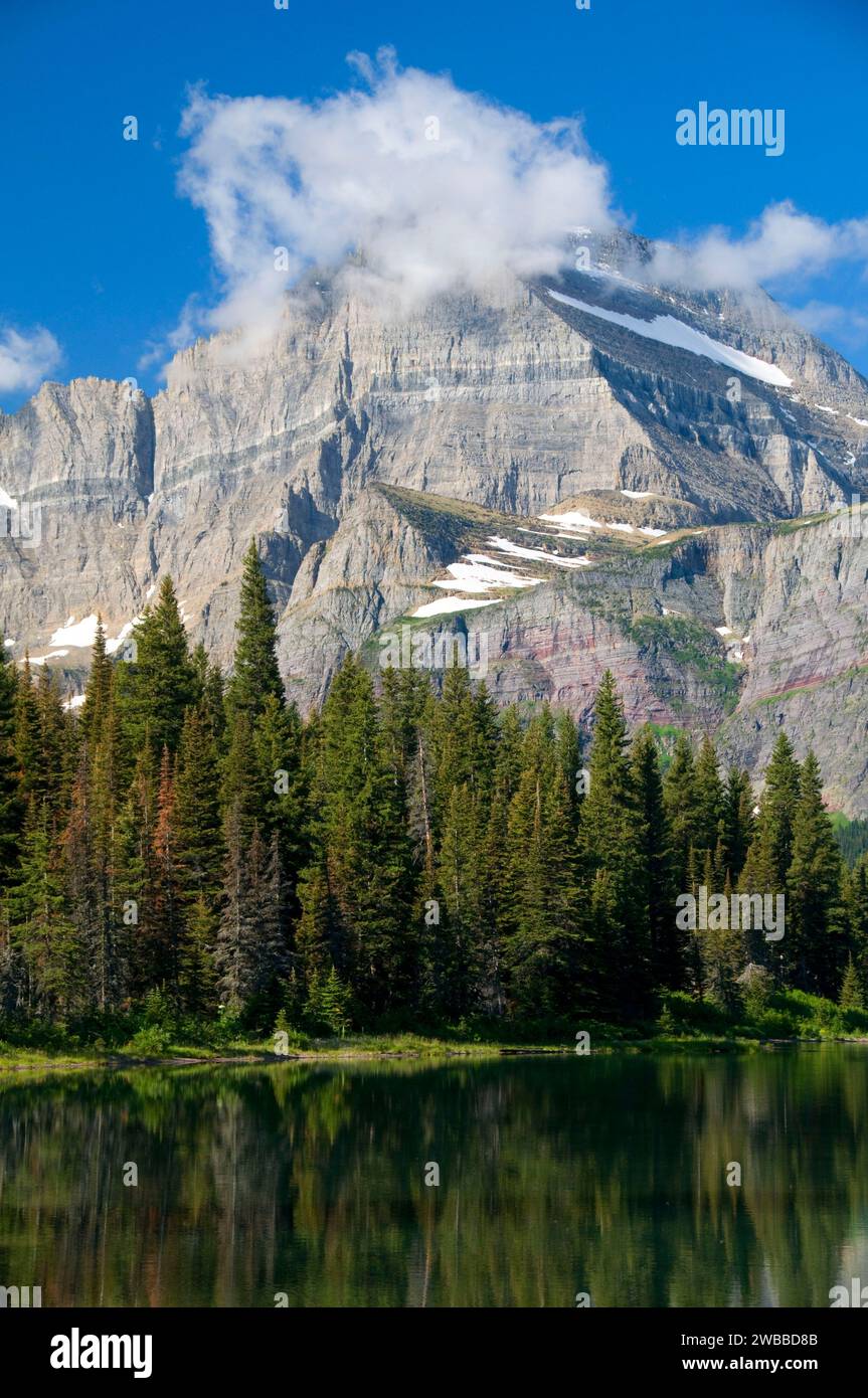 Lake Josephine to Mt Gould, Glacier National Park, Montana Stock Photo ...