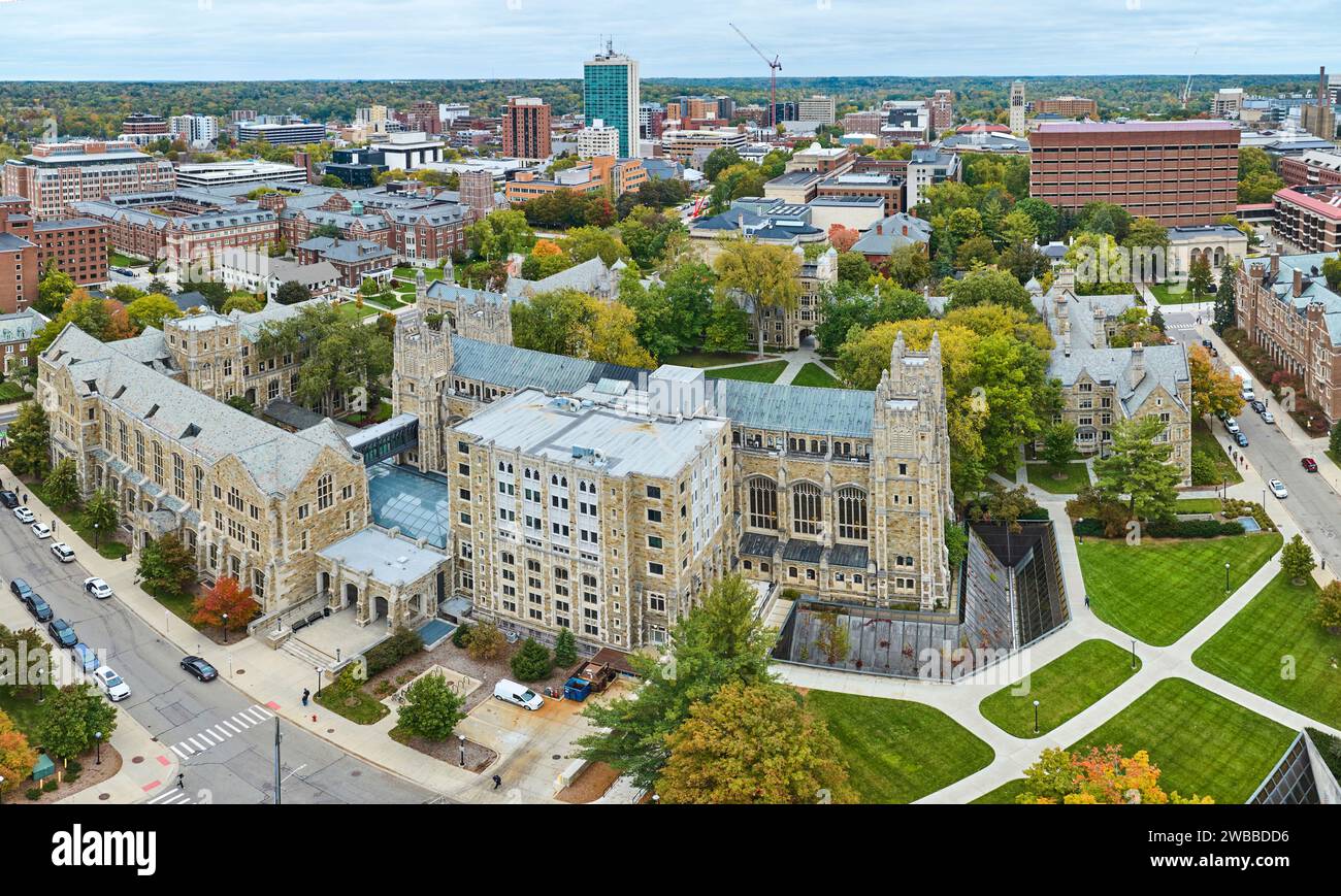 Aerial View of University of Michigan Campus and Urban Landscape Stock Photo - Alamy