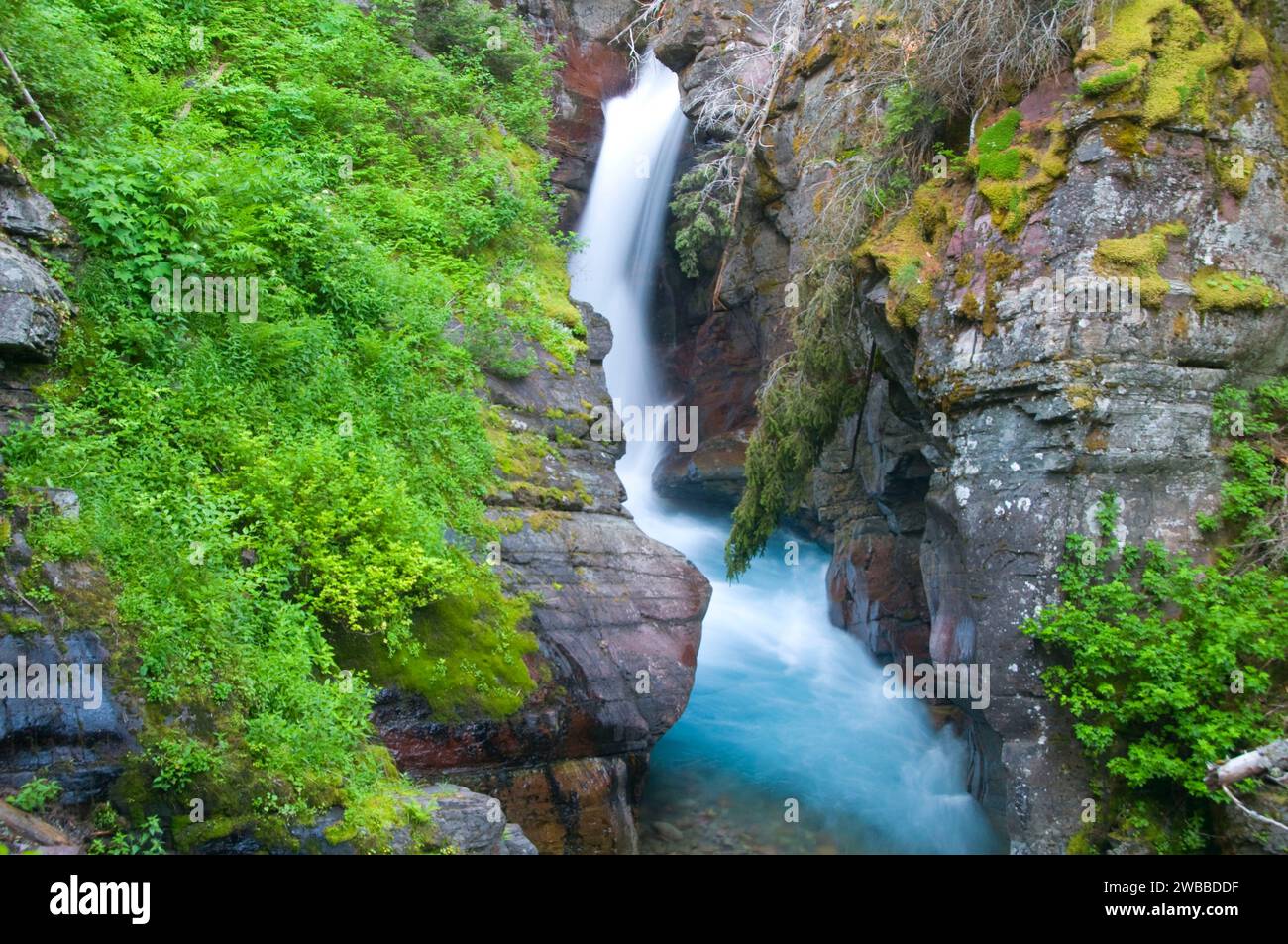 Hidden Falls, Glacier National Park, Montana Stock Photo - Alamy