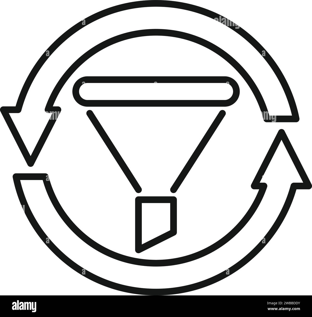Interface filter icon outline vector. Process leak. Digital electronic ...