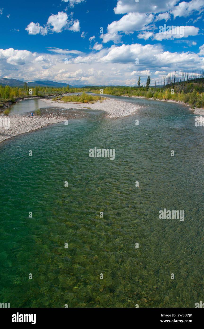 North Fork Flathead River at Polebridge, Glacier National Park, Montana ...