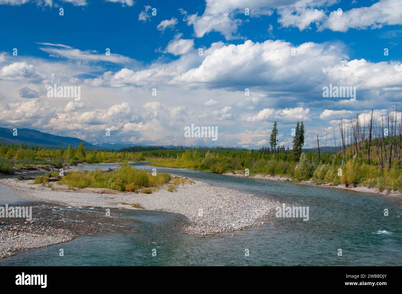 North Fork Flathead River at Polebridge, Glacier National Park, Montana ...