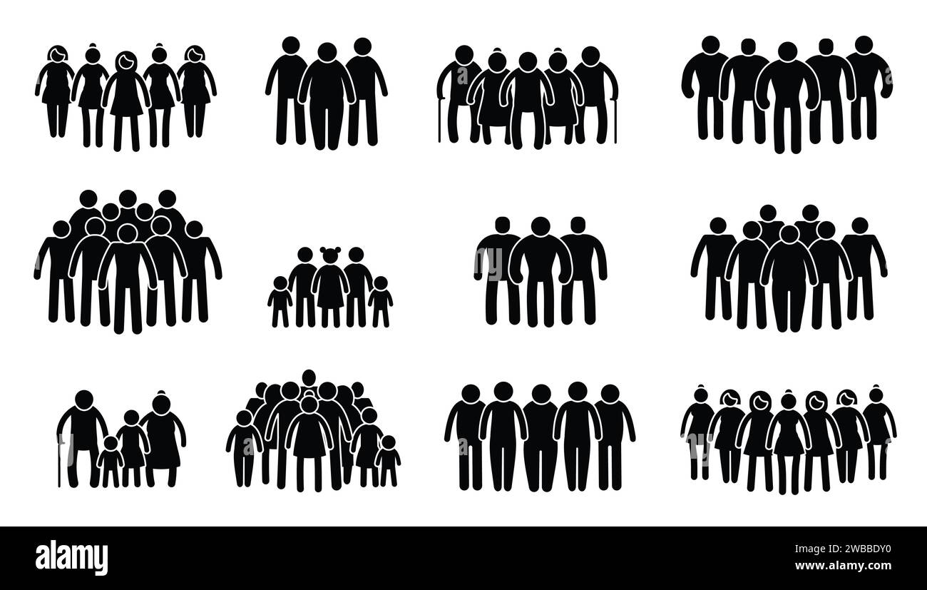 Stick men crowd illustration hi-res stock photography and images - Alamy