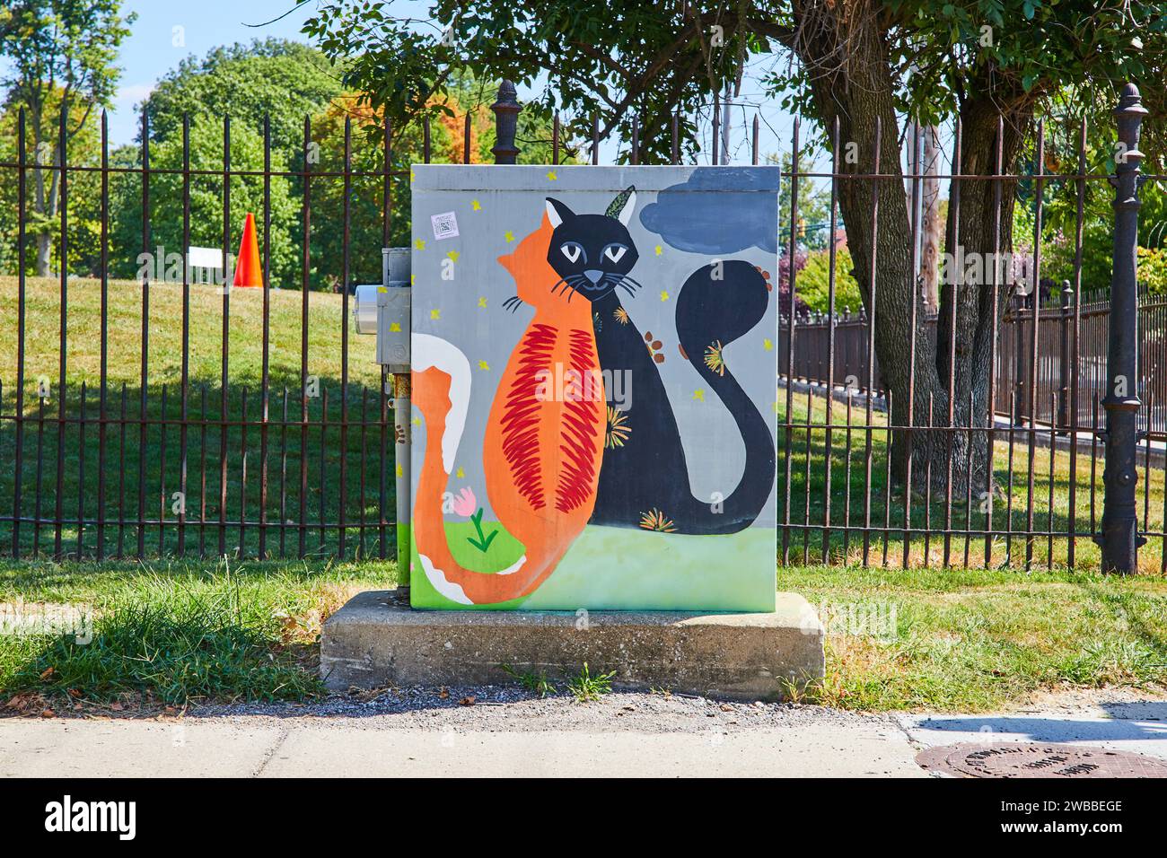 Urban Street Art Cats Mural on Electrical Box Stock Photo - Alamy