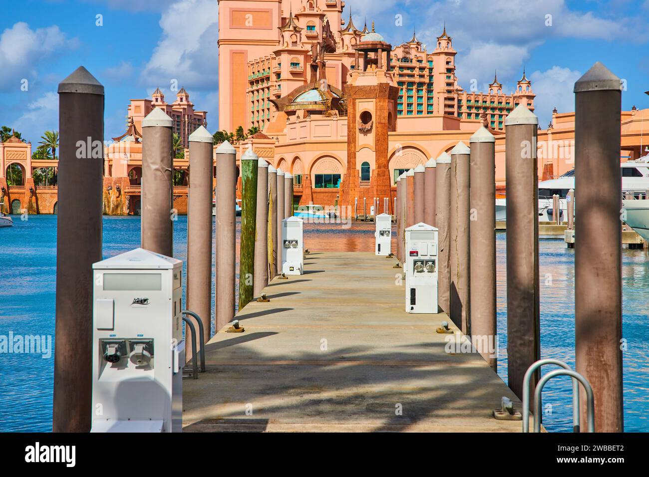 Luxury Resort Marina View with Yachts, Nassau Dockside Perspective ...