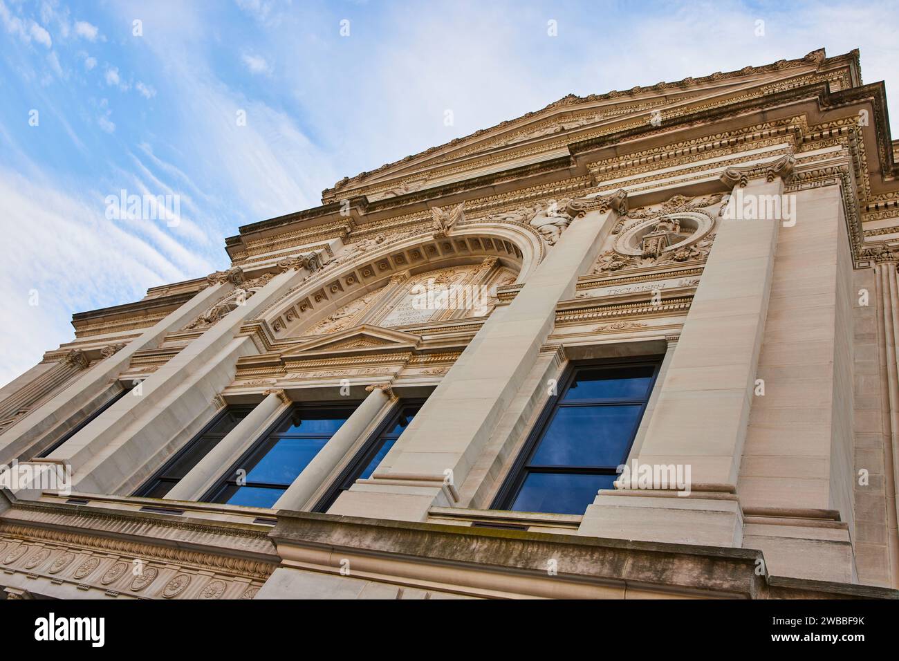 Grand Neoclassical Courthouse, Blue Sky - Downtown Fort Wayne Stock ...