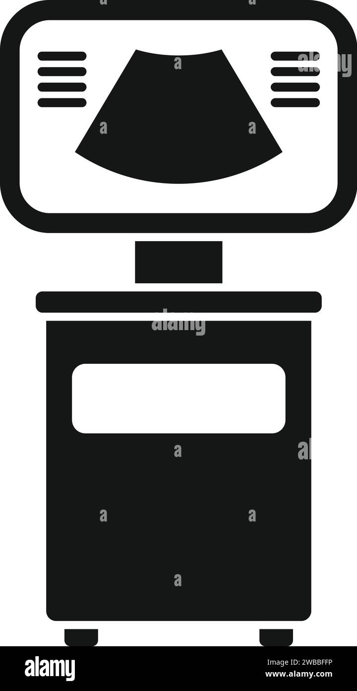 Health ultrasonic icon simple vector. Sonograph device. Clinic computer ...