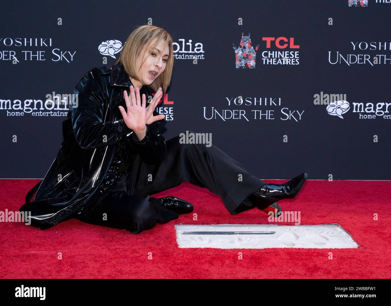January 9, 2024, Hollywood, California, Usa: Yoshiki, attends TCL Chinese Theatre Handprint And ...
