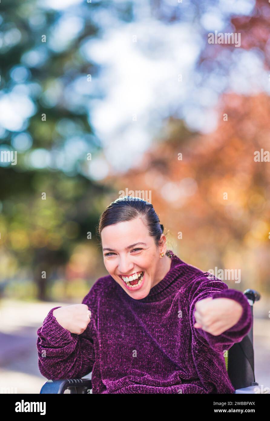 Woman diversity, mid-adult with cerebral palsy disability empowered ...