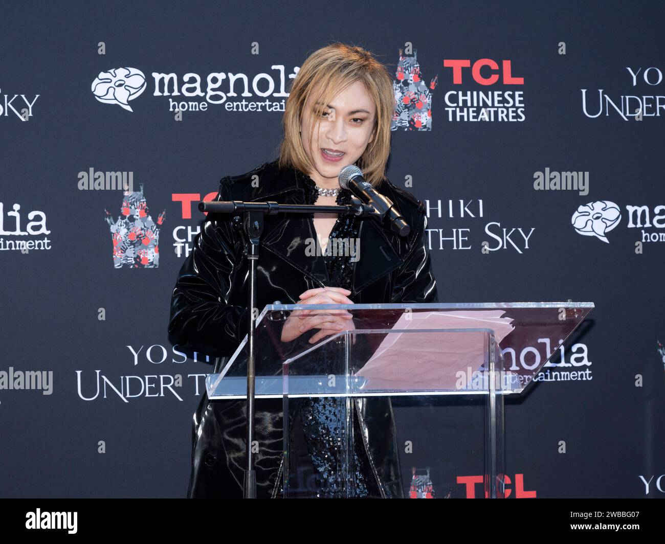January 9, 2024, Hollywood, California, Usa: Yoshiki, attends TCL Chinese Theatre Handprint And ...