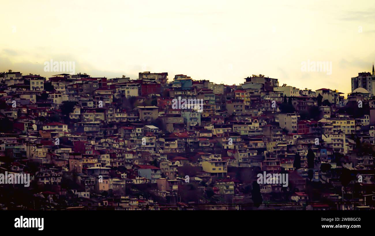 Izmir, Turkey. 09th Jan, 2024. Slum neighborhoods in the center of ...