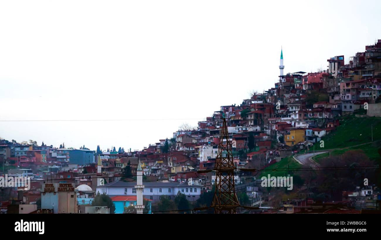 Izmir, Turkey. 09th Jan, 2024. Slum neighborhoods in the center of ...