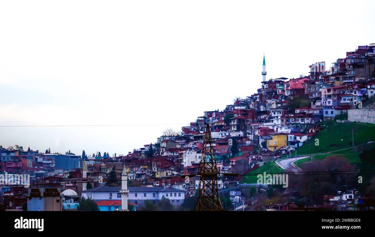 Izmir, Turkey. 09th Jan, 2024. Slum neighborhoods in the center of ...