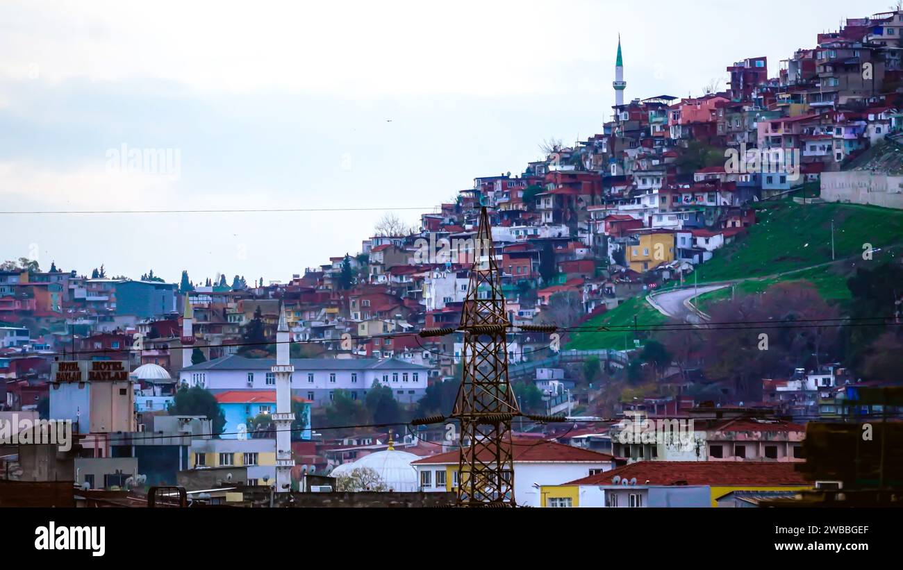 Izmir, Turkey. 09th Jan, 2024. Slum neighborhoods in the center of ...