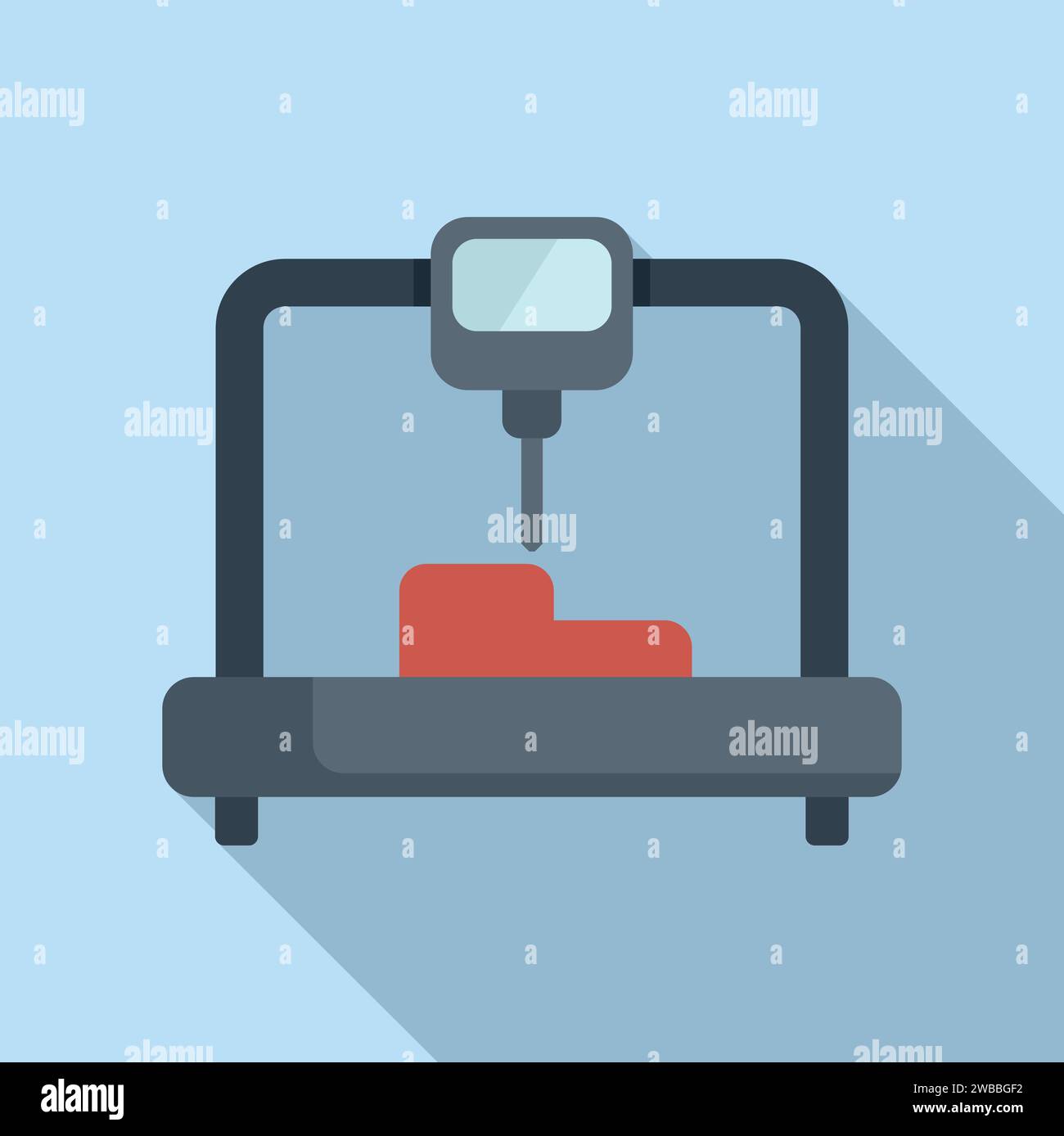 Human bio printer icon flat vector. Bioprinting medical. Machine ...