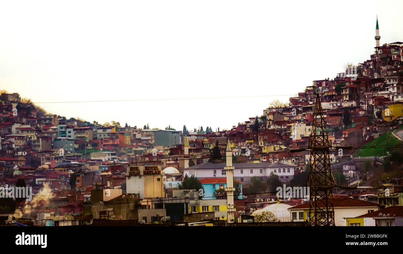 Izmir, Turkey. 09th Jan, 2024. Slum neighborhoods in the center of ...