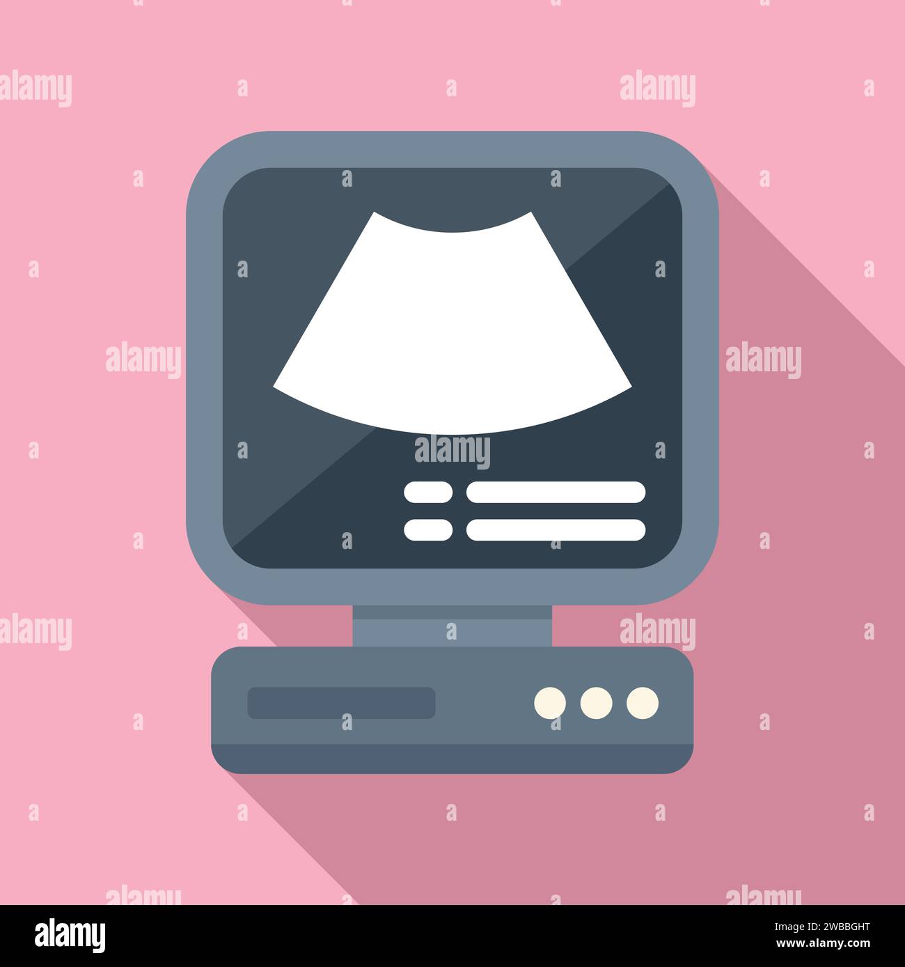 Monitor exam care icon flat vector. Cardiac exam. Test pregnancy Stock ...