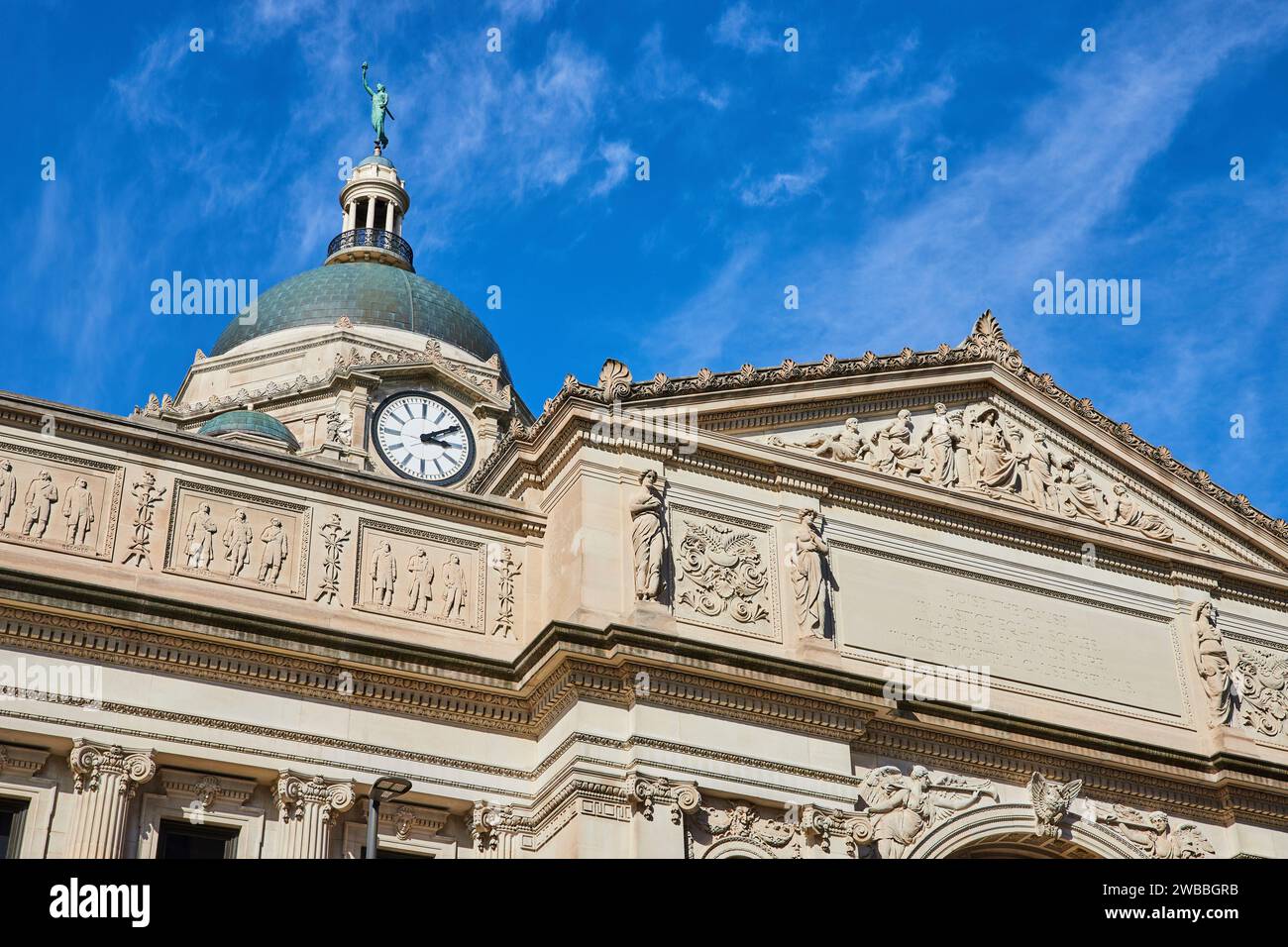 Neoclassical Courthouse Dome and Clock, Upward View Stock Photo - Alamy