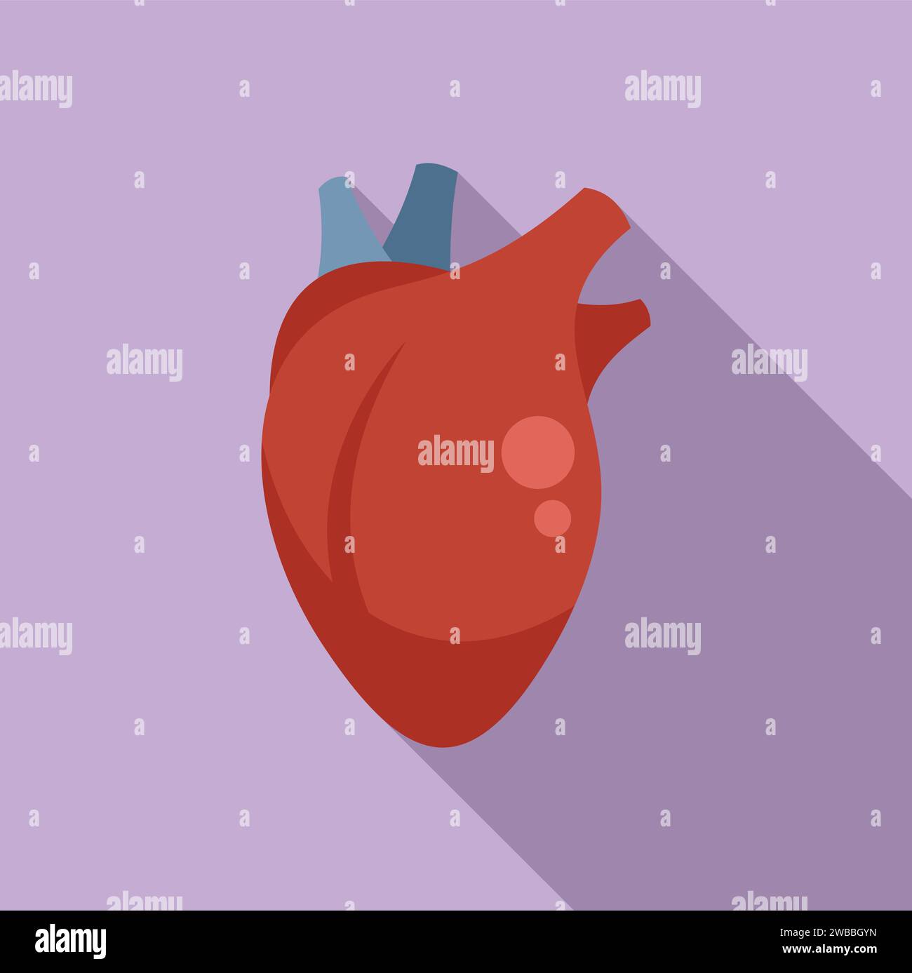 Structure heart transplant icon flat vector. Medical bioprinting. Organ ...