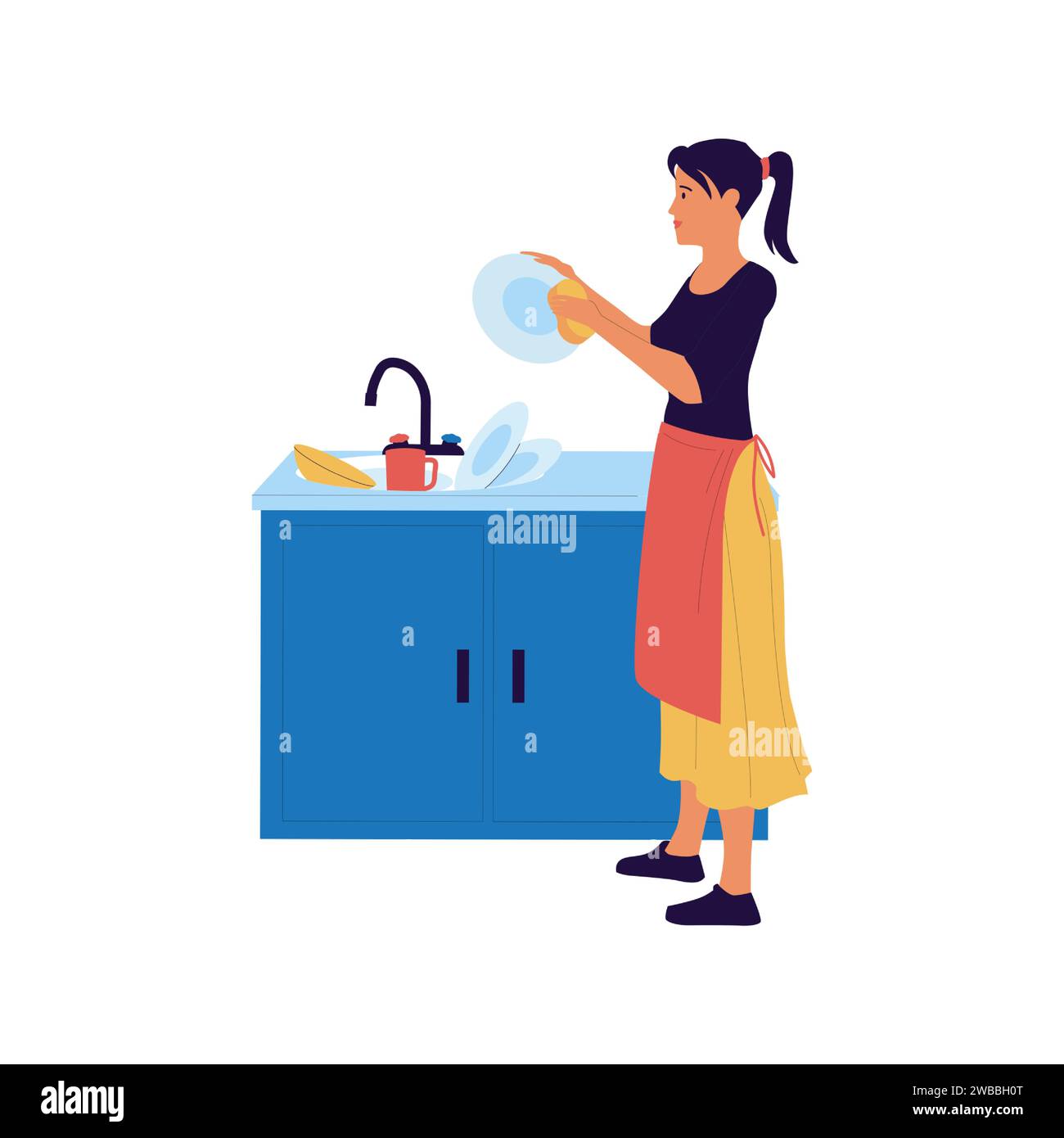 Kitchen Cloth Sink Stock Vector Images Alamy