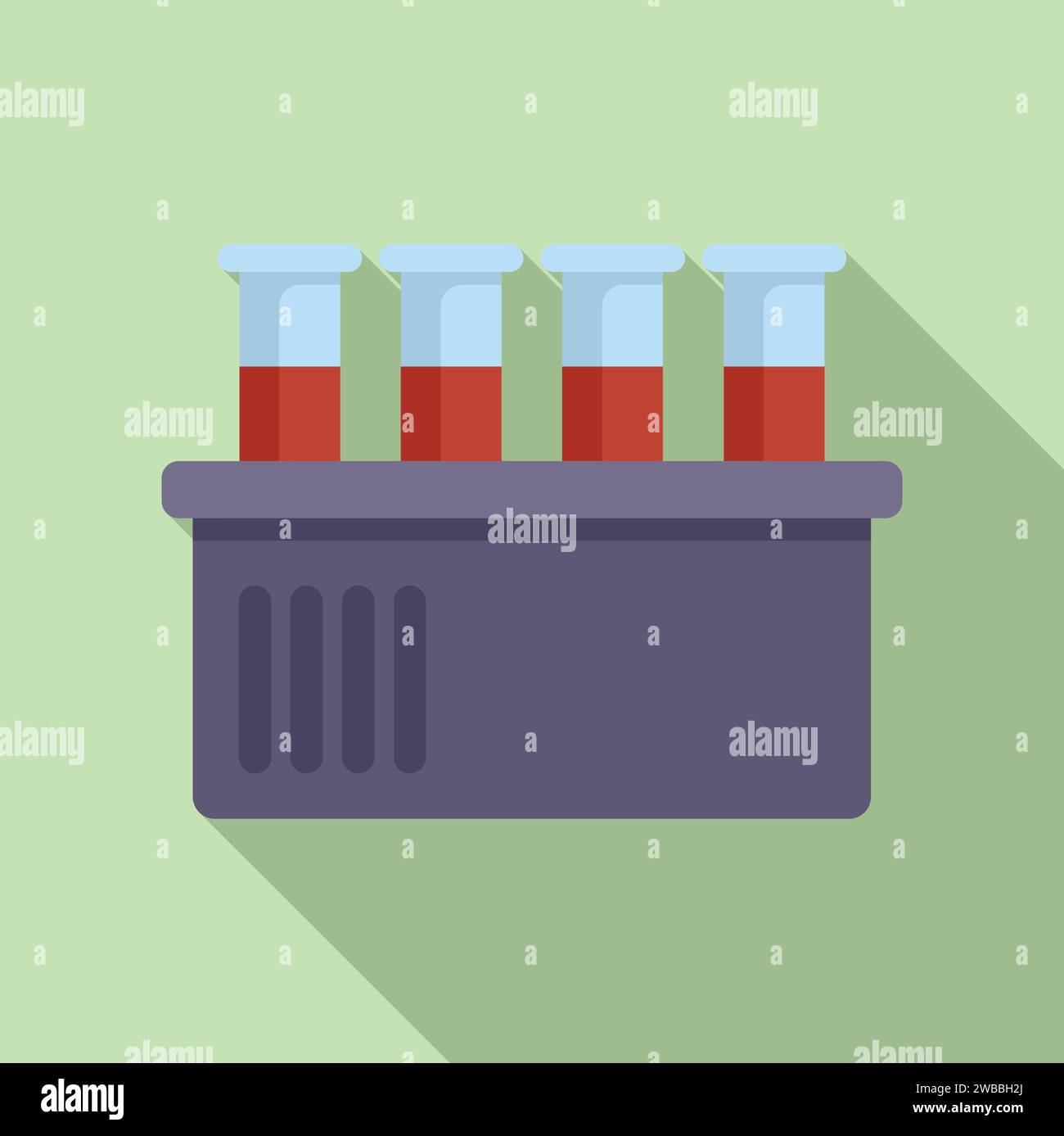 Test tubes blood icon flat vector. Bioprinting medicine. Medical health ...
