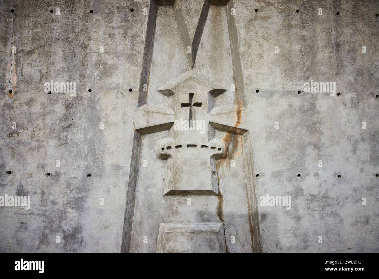 Aged Concrete Church Relief with Rust and Texture Detail Stock Photo ...